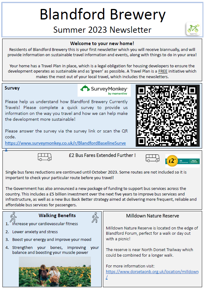 Blandford Brewery- Newsletters – Paul Basham Associates Travel Plan